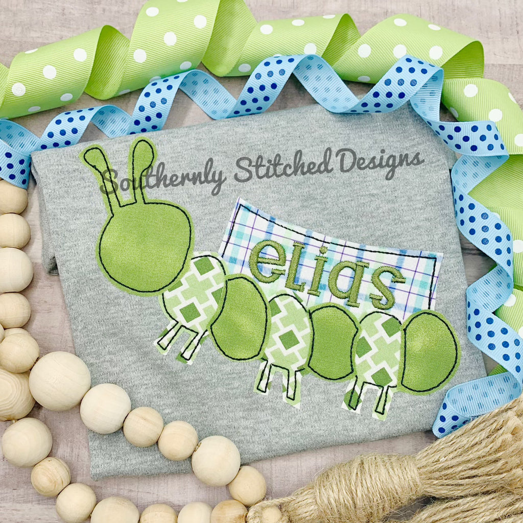 Caterpillar Name Plate – Southernly Stitched Designs, LLC