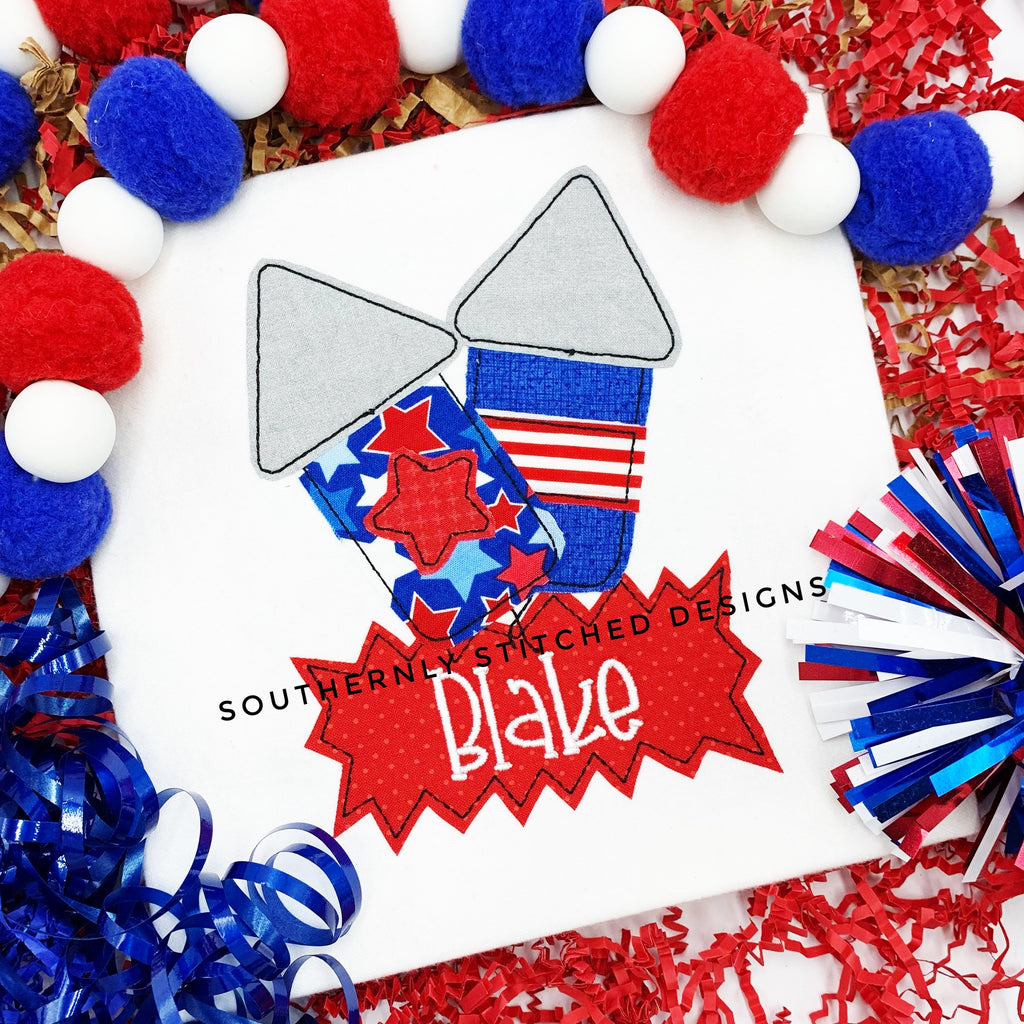 Firework Name Plate – Southernly Stitched Designs, LLC